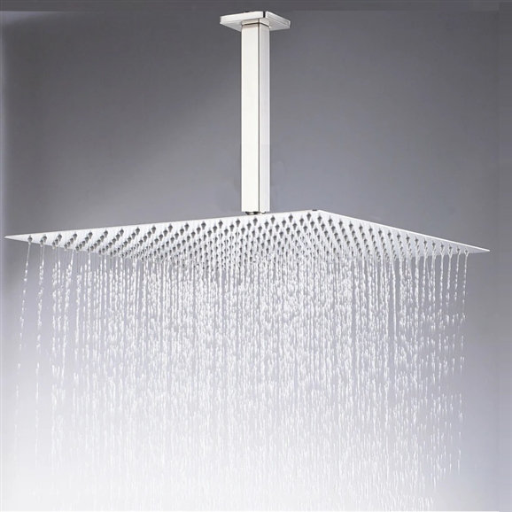 Bathselect Leo Rain Fixed Shower Head 1 8 Gpm Gpm With Temperature